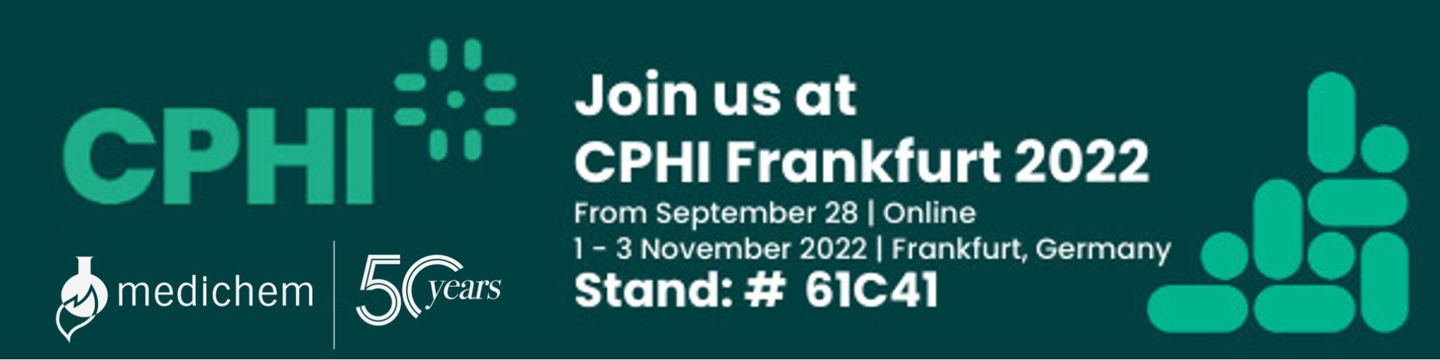 Join us at CPHI Frankfurt 2022 - Medichem